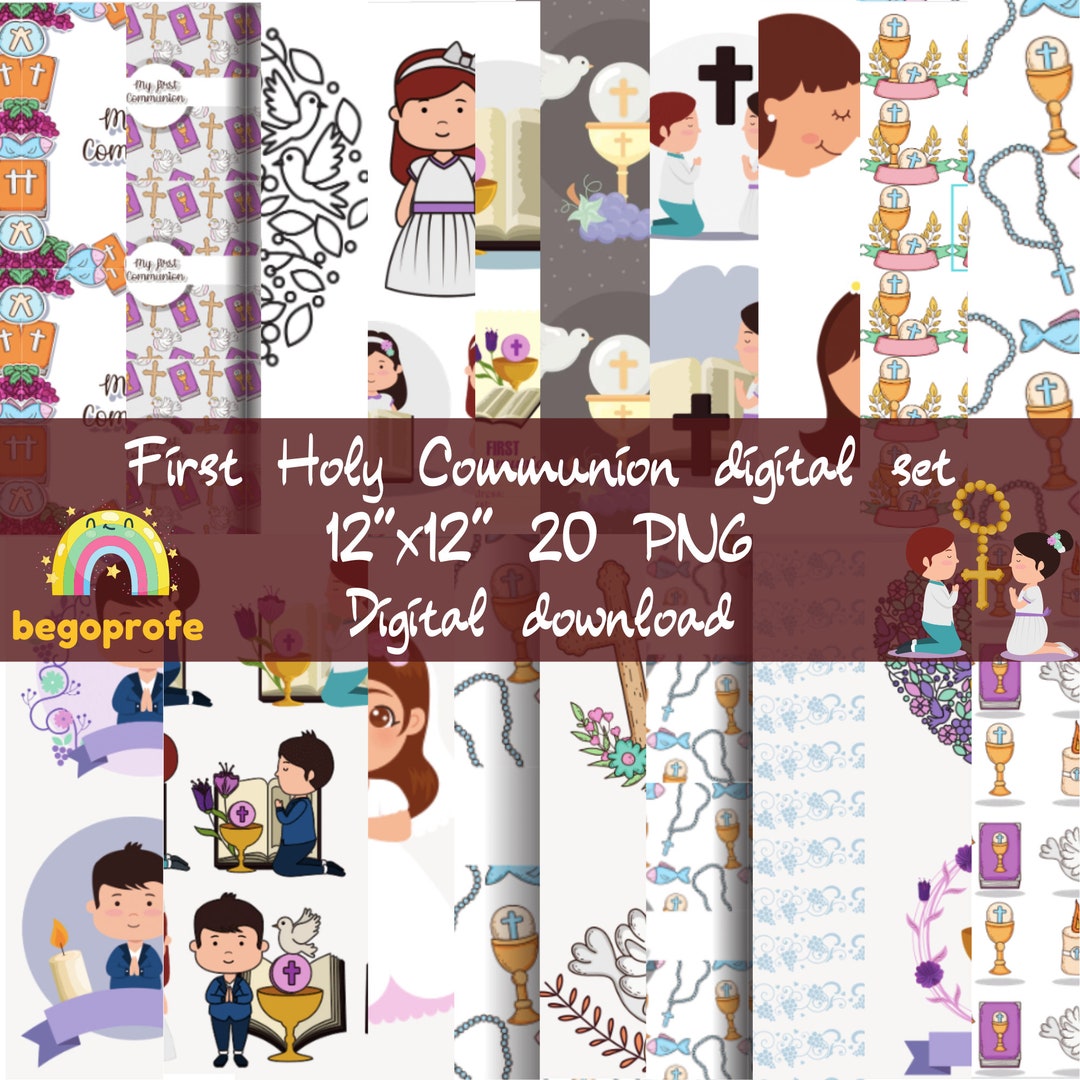 First Communion Clipart Holy Communion Set Scrapbook Album - Etsy
