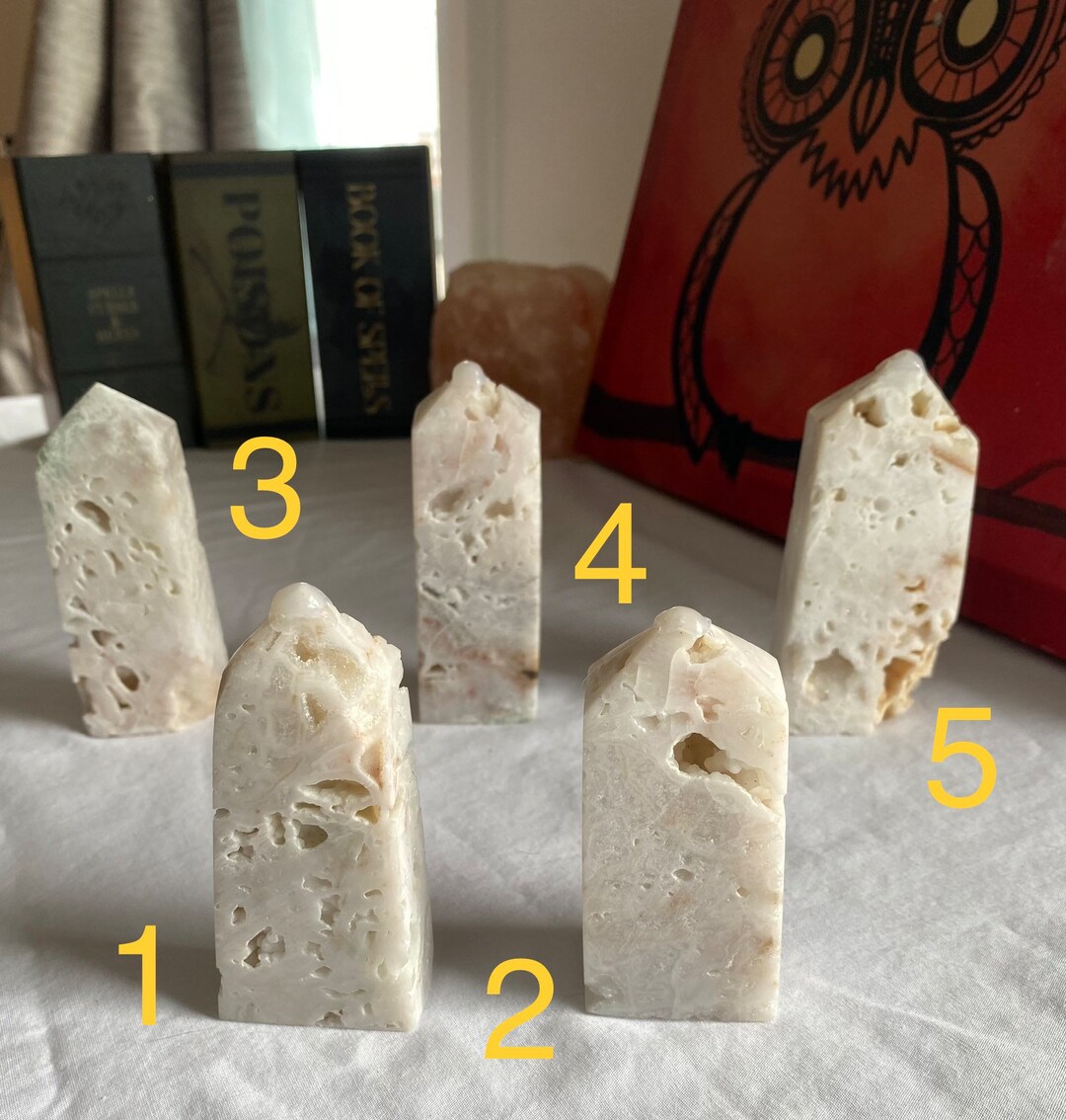 White Lace Agate Towers, Fancy Lace Towers, Shimmer Druzy Towers - Etsy