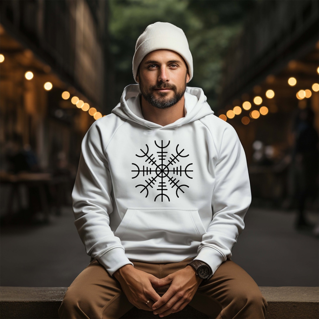 Helm of Awe Viking Hoodie, Runes Hoodie, Viking, Runes Gift ...