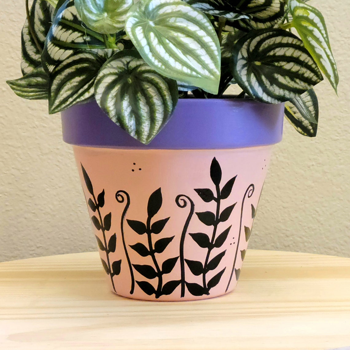 Dual Color Planters Unique Design Painted Clay Pots That Are - Etsy