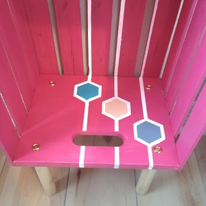 Colorful Wooden Crate End Table, Unique Table or Plant Stand Made From ...