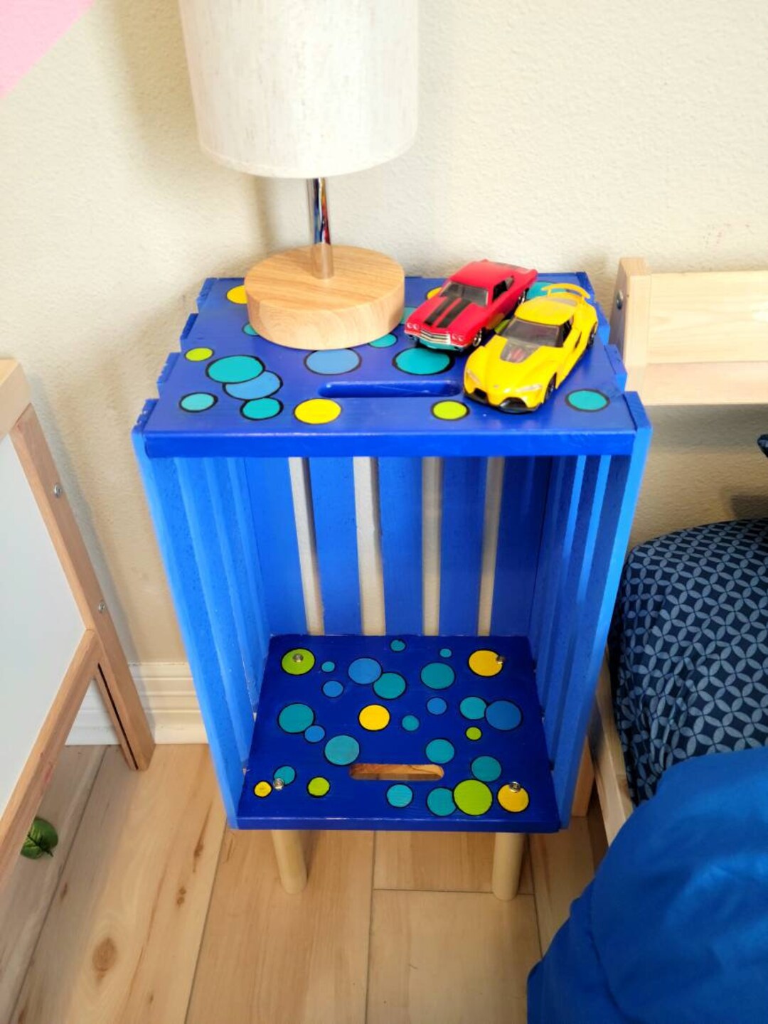 Colorful Wooden Crate End Table Unique Table or Plant Stand - Etsy