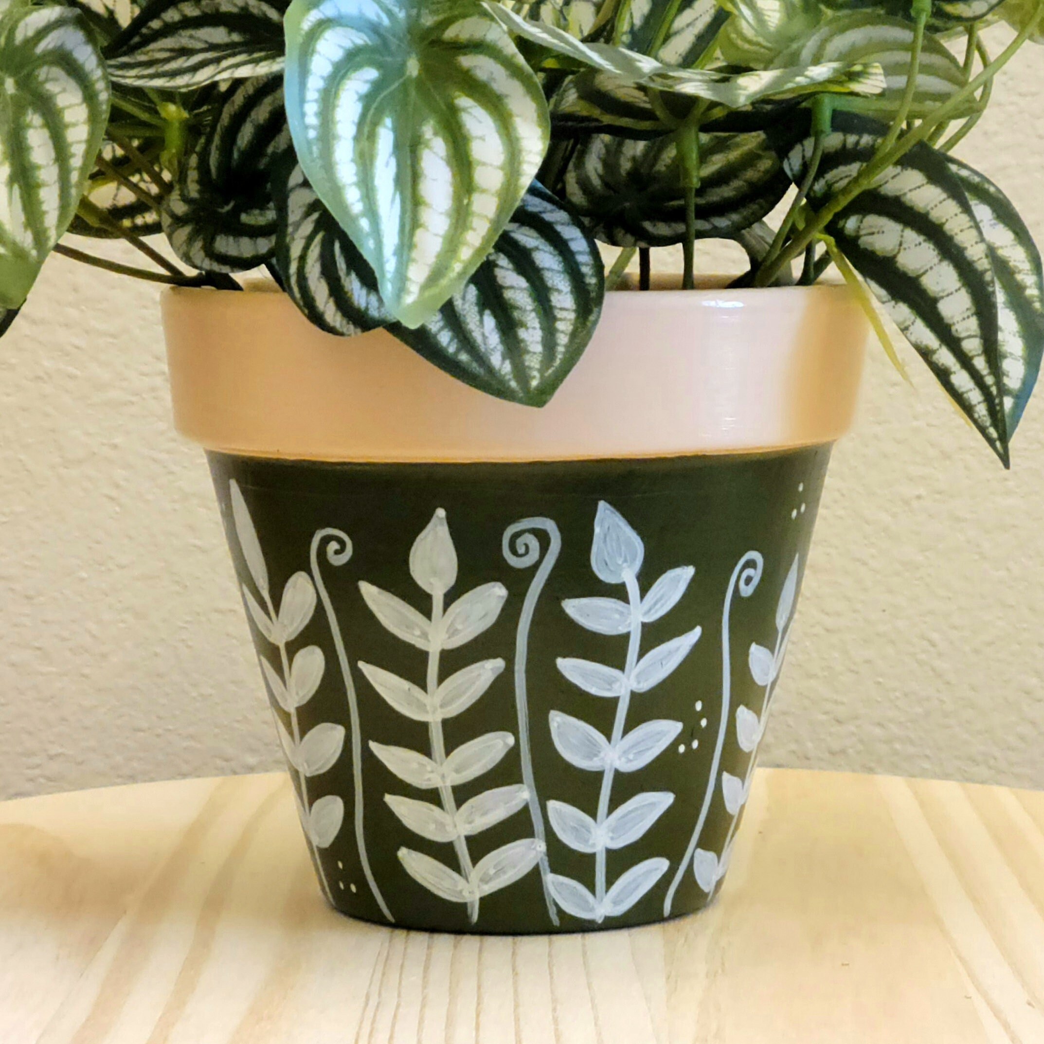 Dual Color Planters, Unique Design Painted Clay Pots That Are Perfect ...