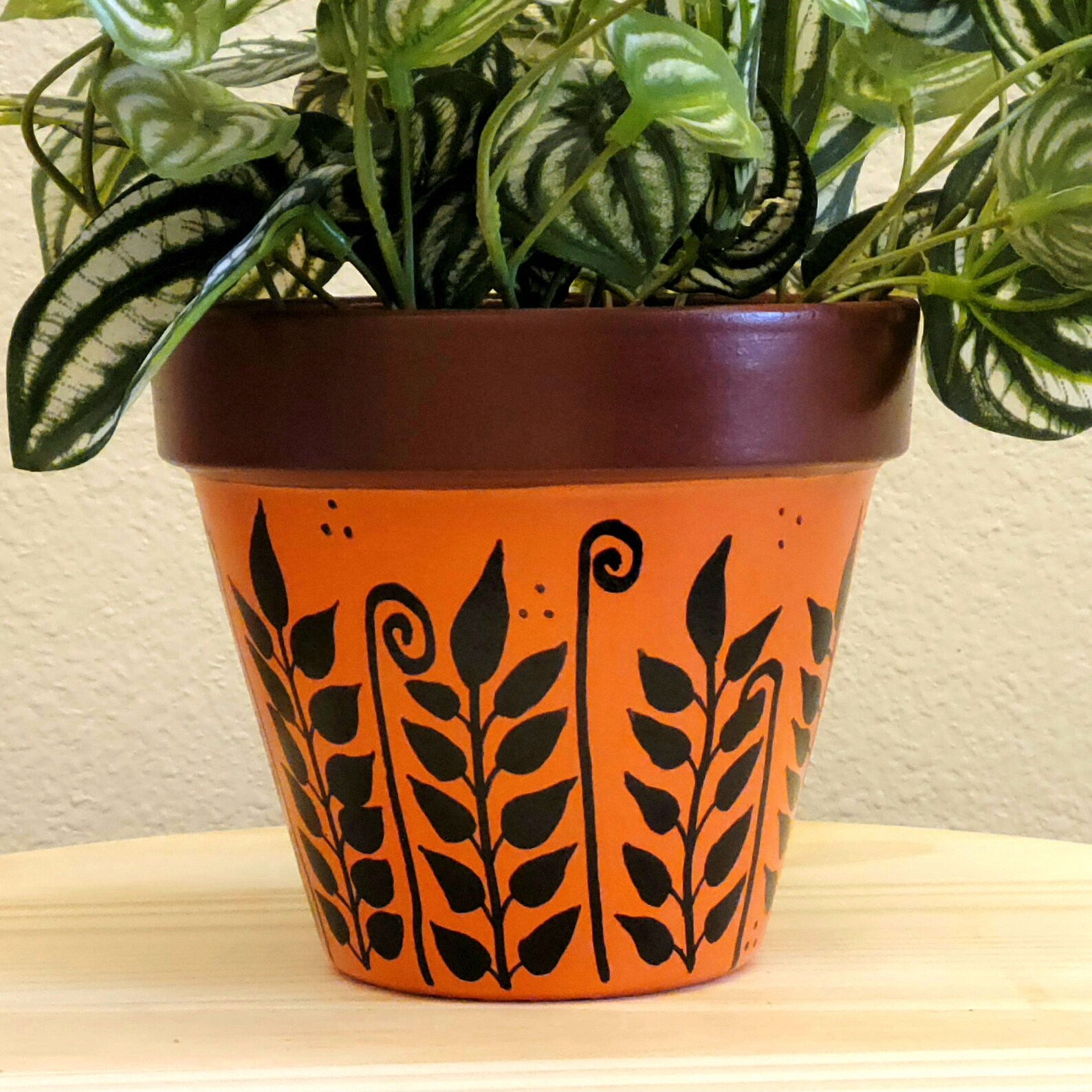 Dual Color Planters Unique Design Painted Clay Pots That Are - Etsy