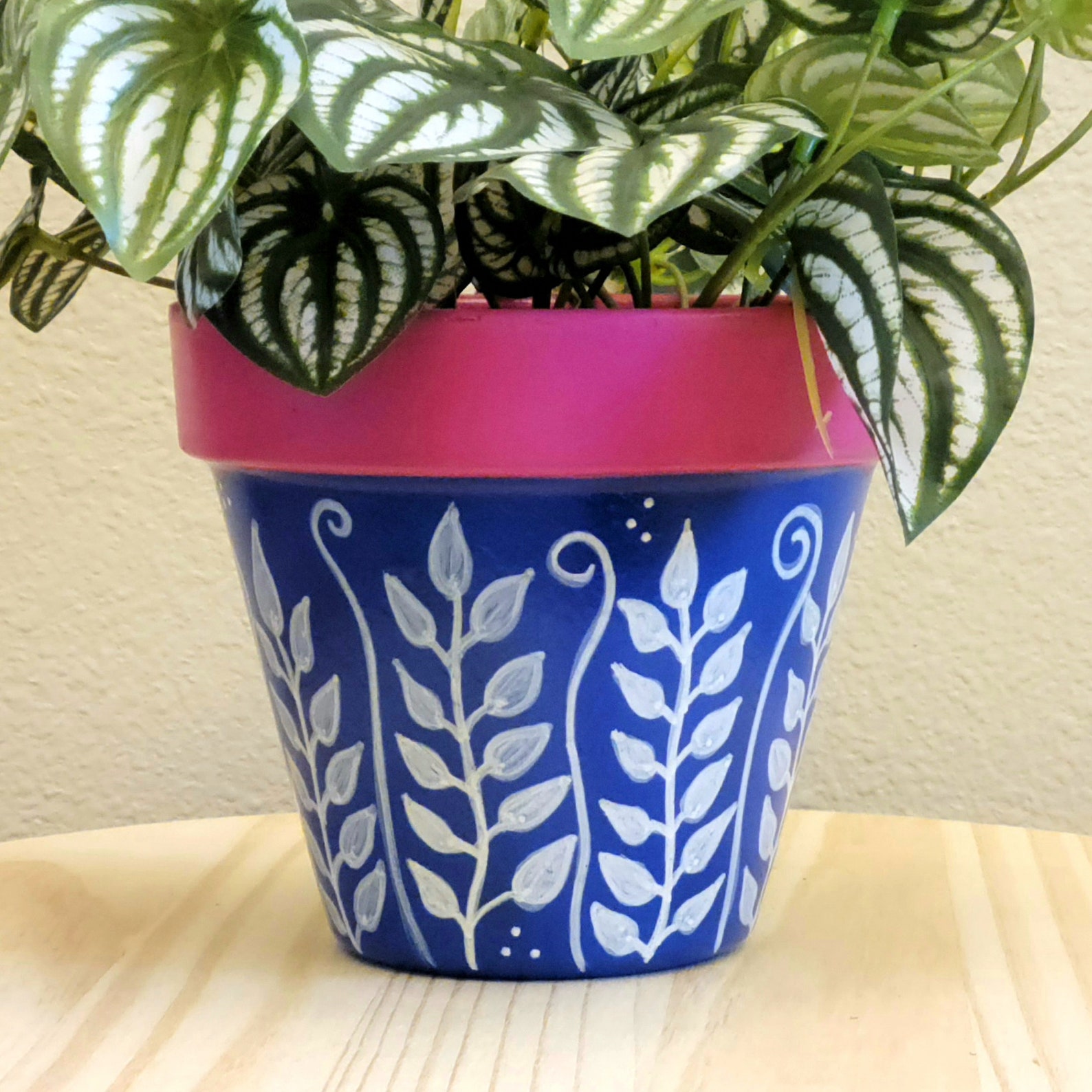 Dual Color Planters Unique Design Painted Clay Pots That Are - Etsy