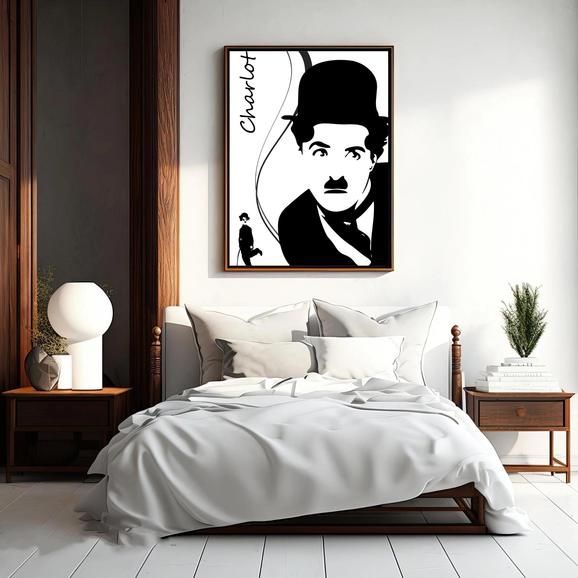 Charlie Chaplin Silhouette Vector SVG/PDF - Celebrity Wall Art for ...