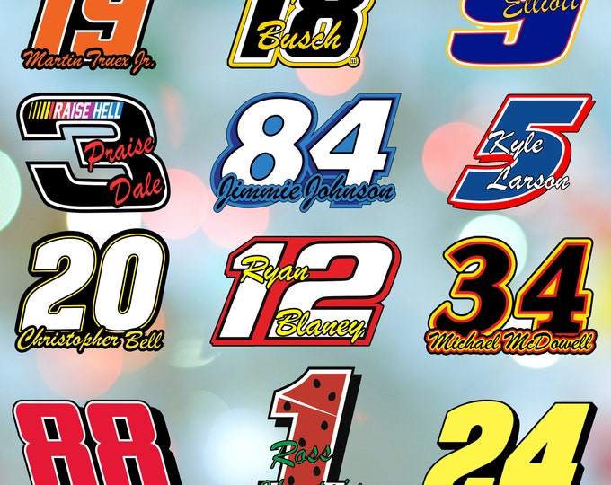 Nascar Bundle Sheet #1 Handmade UV and Water Resistant Glossy Vinyl ...