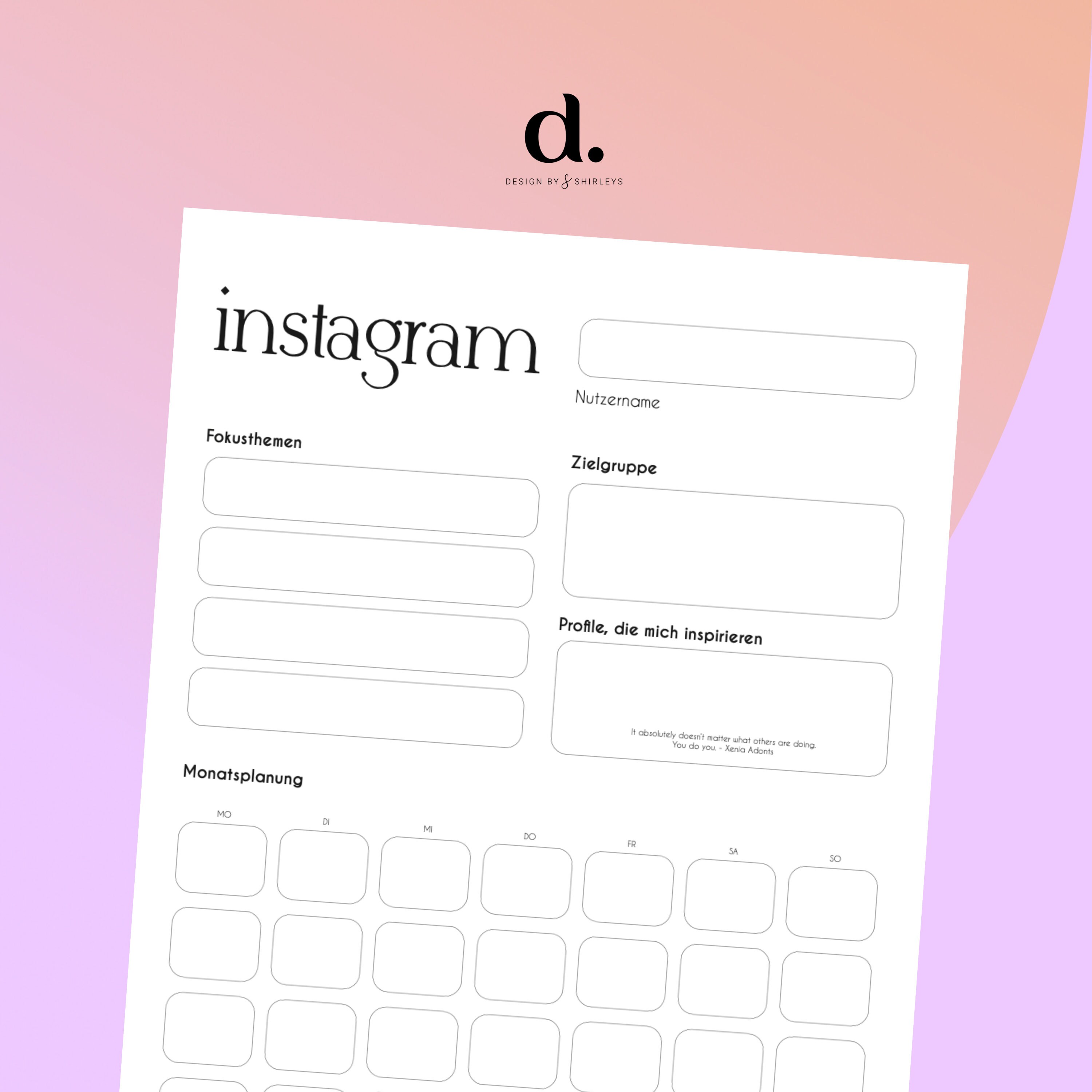 Instagram Planner: Printable & Goodnotes Template Your - Etsy