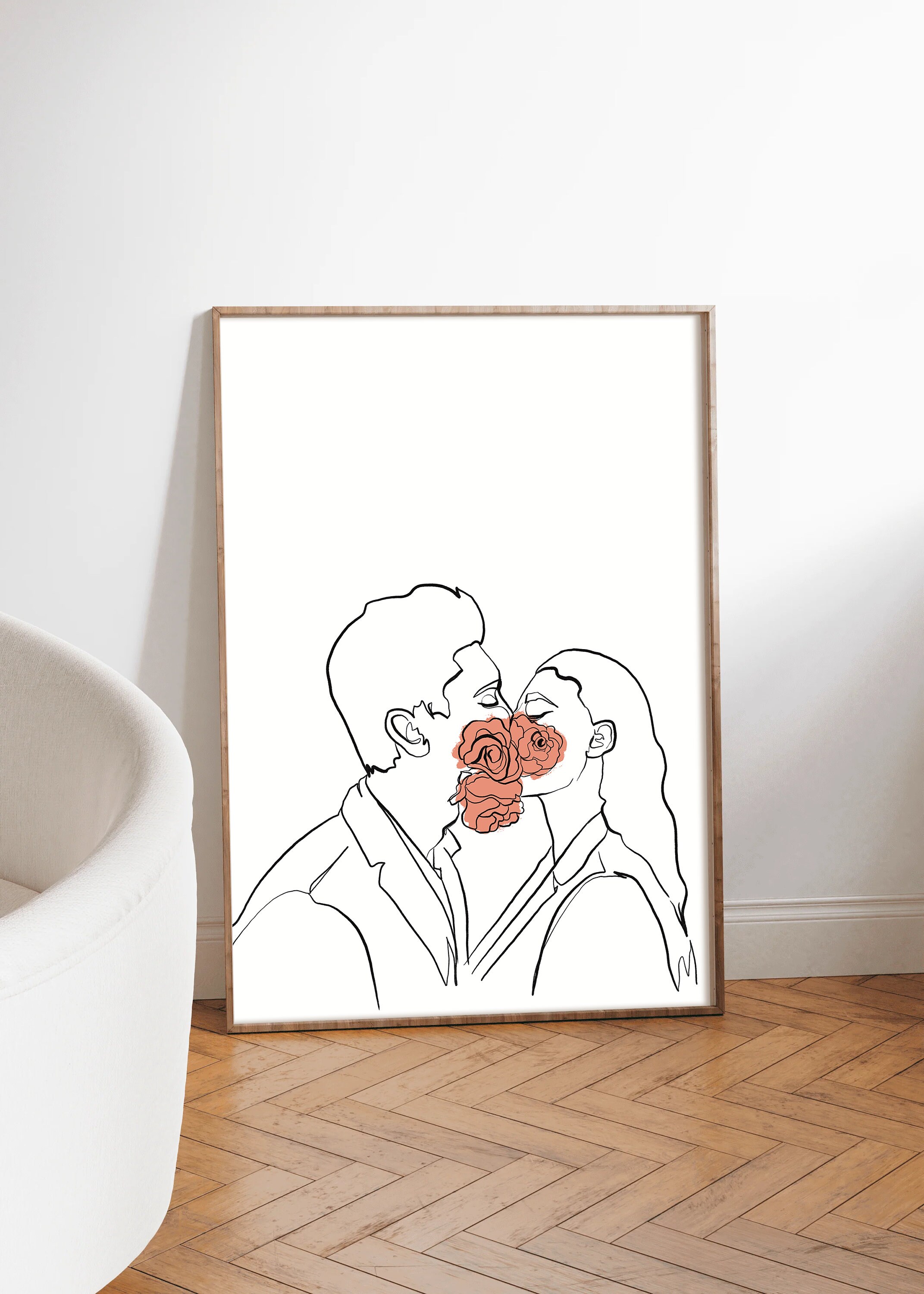 Couple Line Art Set of 8 Printable, Romantic Lovers Quote Digital ...