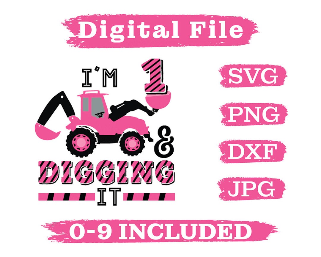 Pink Construction Trucks Svg Bundle, Kid SVG, Construction SVG ...