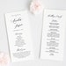 Wedding Program Template, Script Wedding Program, Modern Order of ...