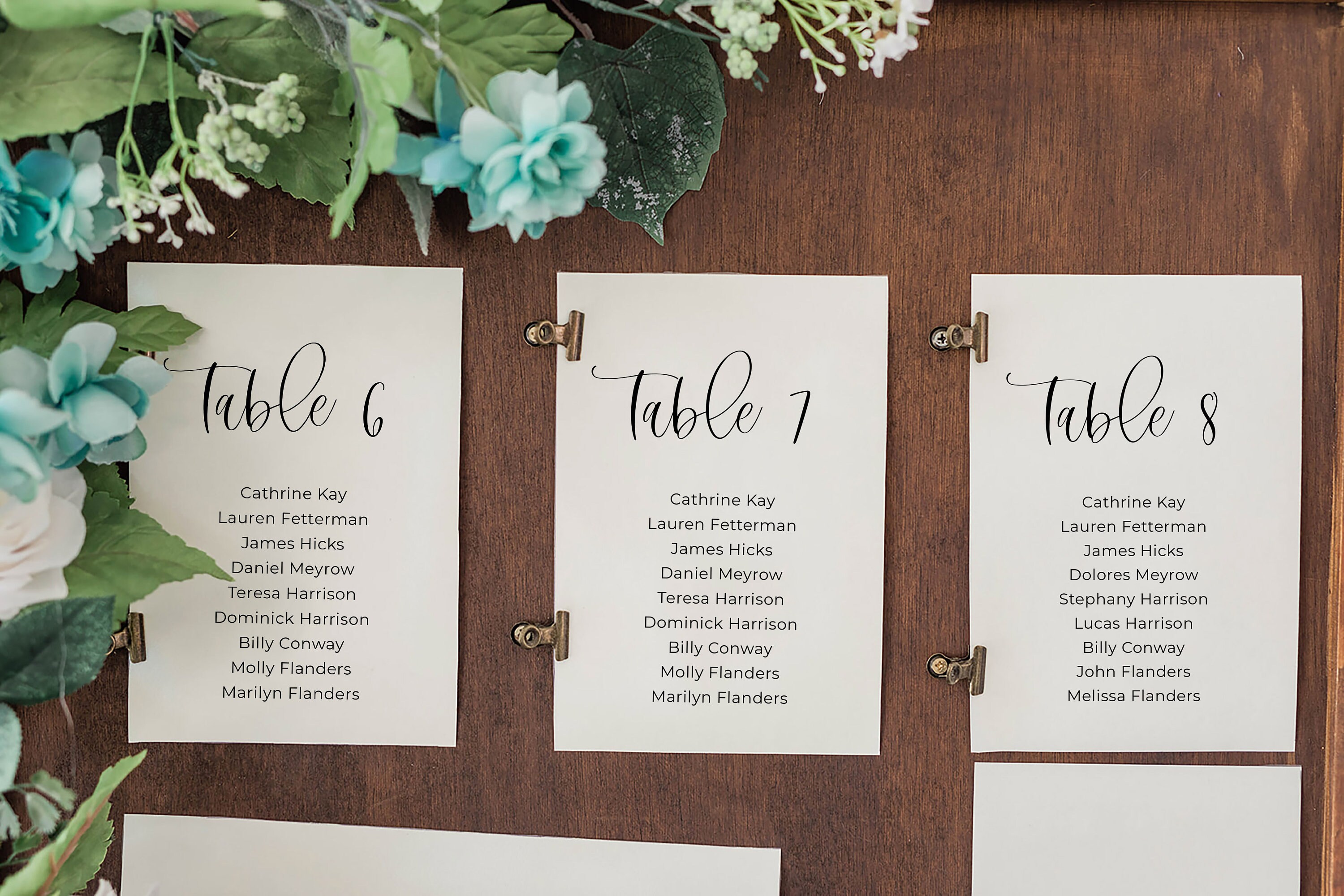 ANDIE - Elegant Seating Chart Cards Template, Seating Cards for Wedding ...