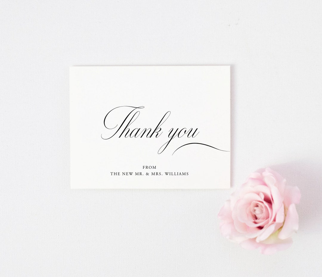 MILLIE - Elegant Thank You Card, Classic Thank You Card for Gift Bag ...
