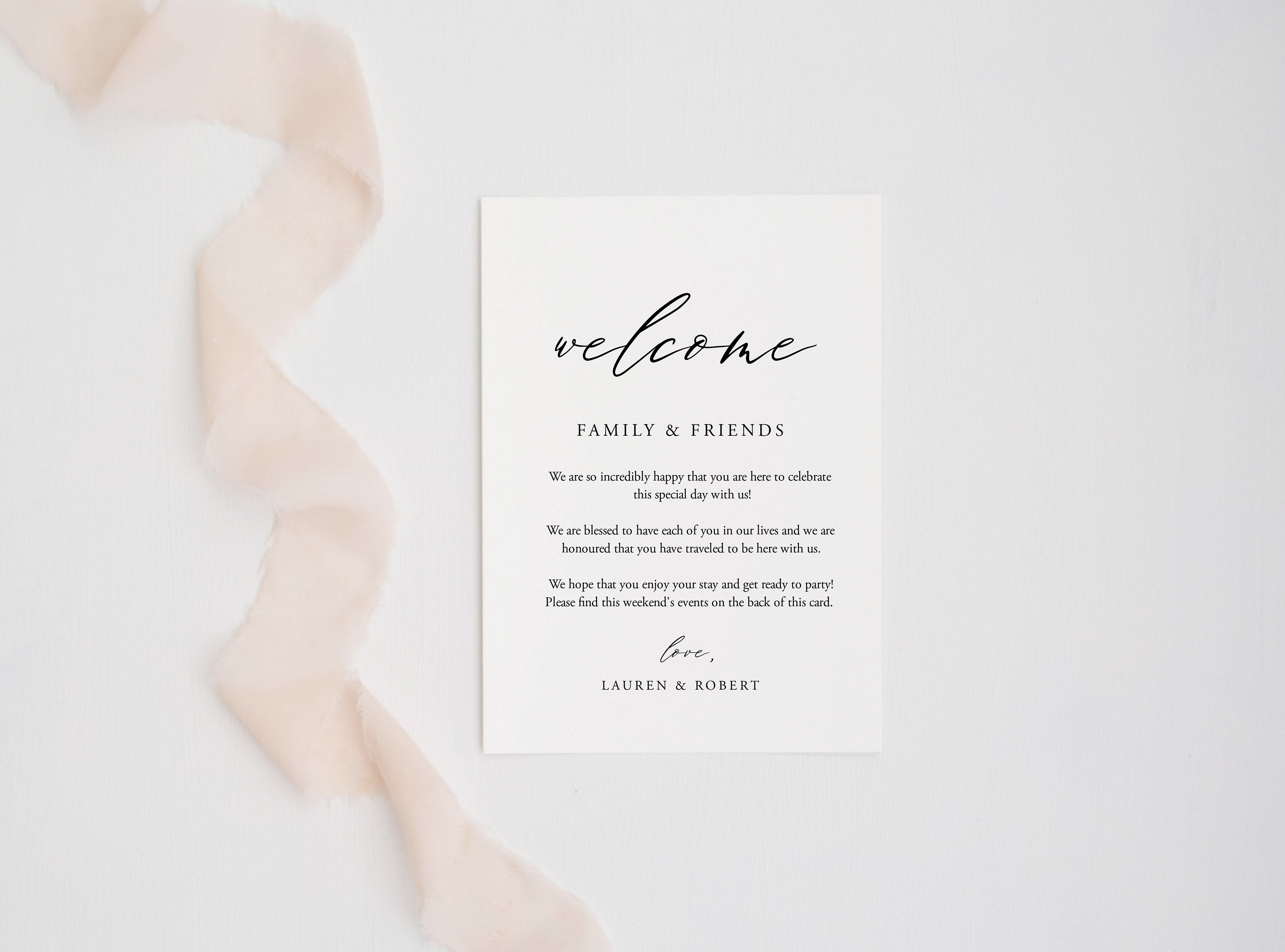 ANDIE Wedding Welcome Card Template Weekend Wedding Plan Modern ...