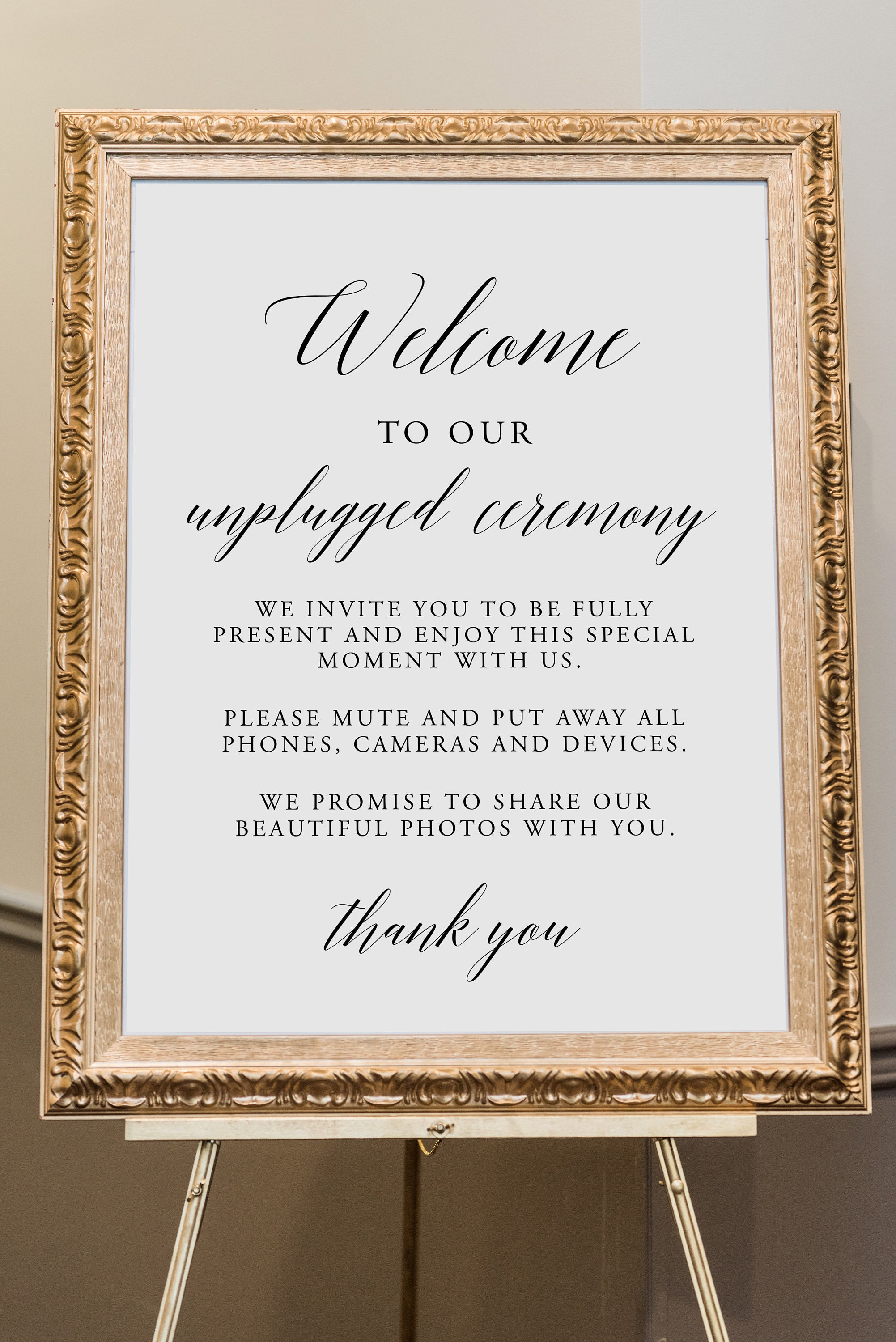 ADELE - Unplugged Ceremony Sign Template, Modern Calligraphy, Unplugged ...