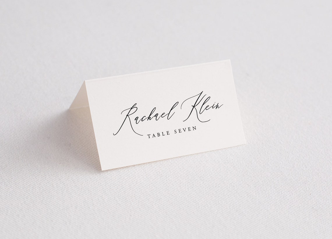 Calligraphy Wedding Table Card Template Script Place Card | Etsy