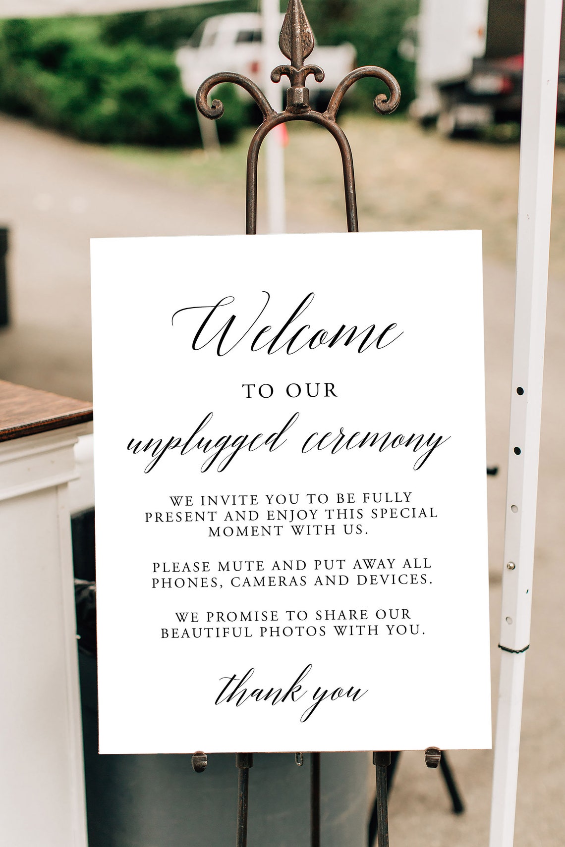 ADELE - Unplugged Ceremony Sign Template, Modern Calligraphy, Unplugged ...