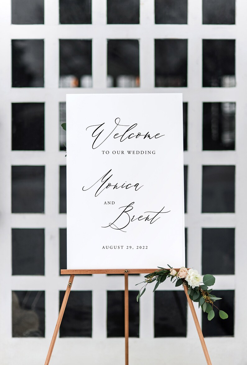 ANDIE - Modern Calligraphy Wedding Welcome Sign Template, Printable ...