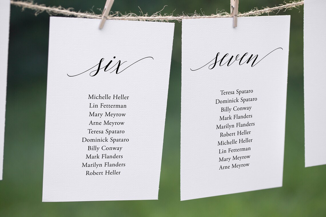 ADELE modern Wedding Seating Chart Card Template, Wedding Seating Plan ...