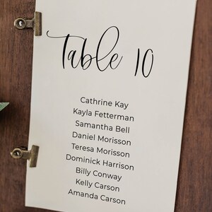 ANDIE - Elegant Seating Chart Cards Template, Seating Cards for Wedding ...