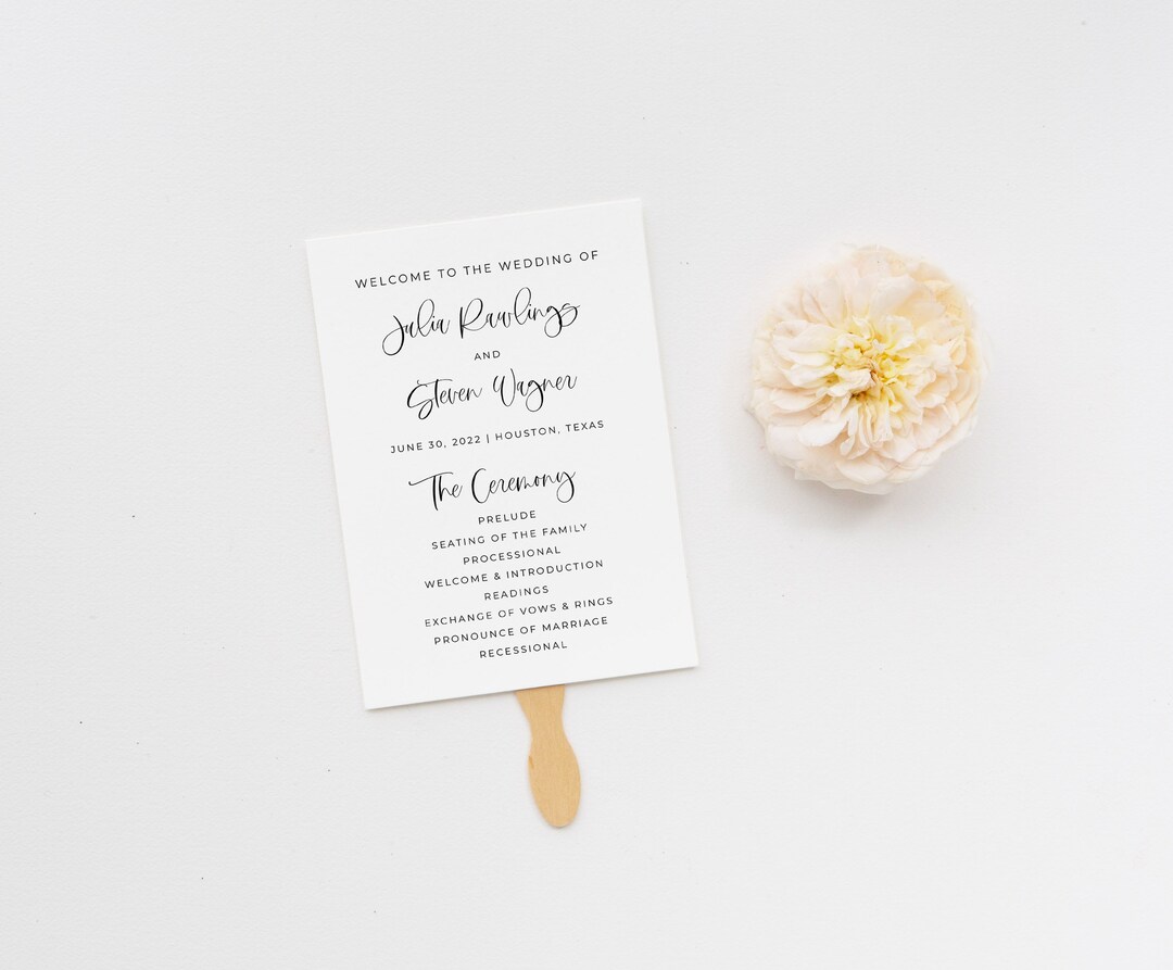 CLARA - Simple Program Template, Modern Calligraphy Wedding Program ...