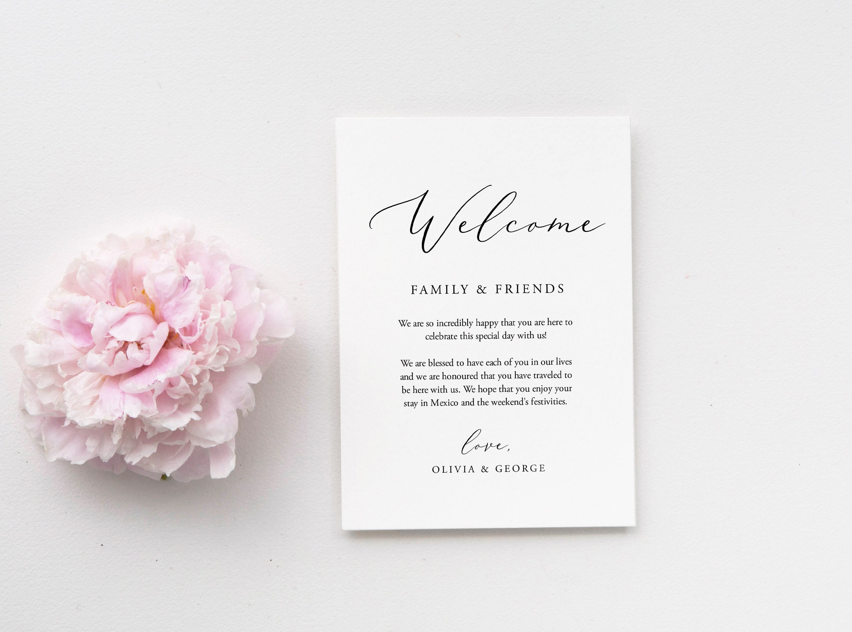 ANDIE - Wedding Welcome Card Template Weekend Wedding Plan Modern ...