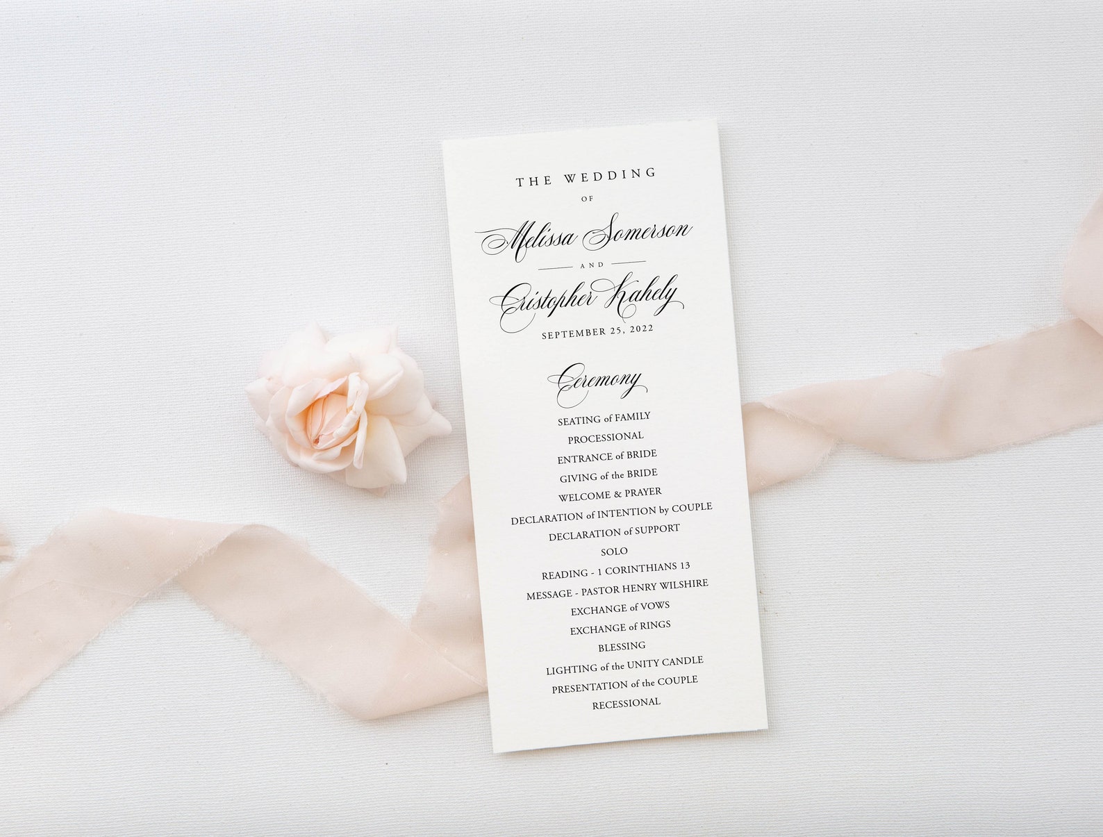 Classic Wedding Program Template Elegant Wedding Program - Etsy