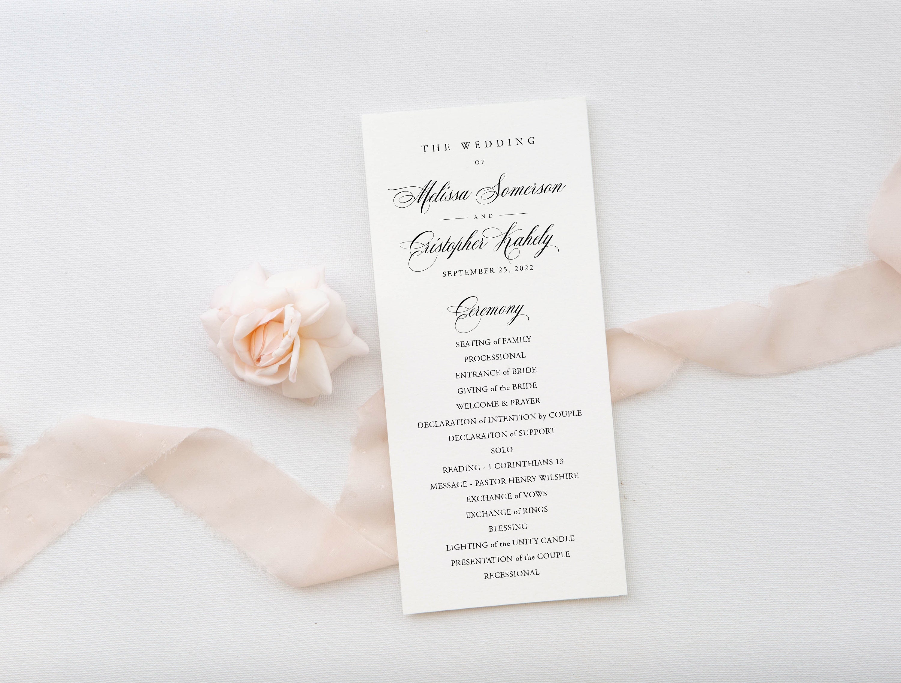 Classic Wedding Program Template Elegant Wedding Program - Etsy