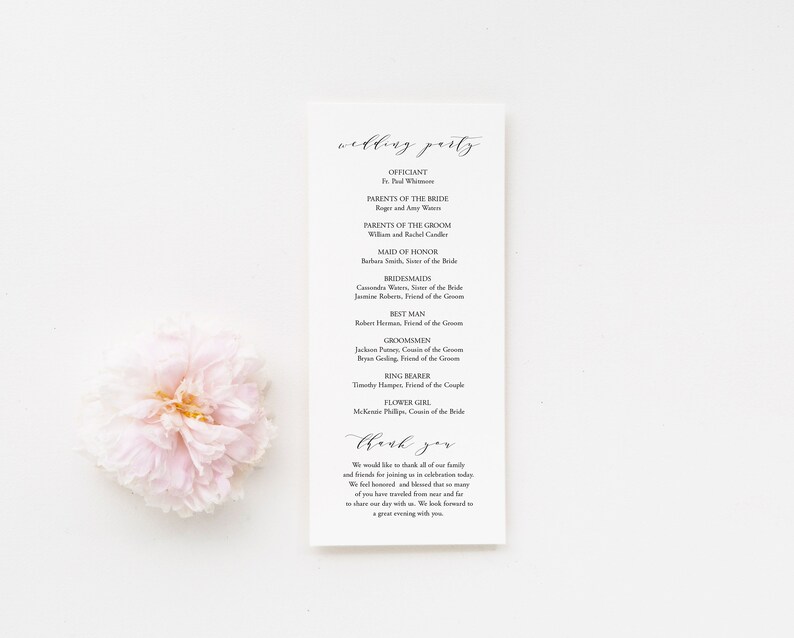 Catholic Wedding Program Template, Editable Program for Wedding, Order ...