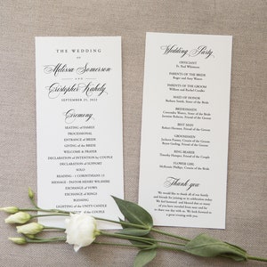 Classic Wedding Program Template, Elegant Wedding Program Printable ...