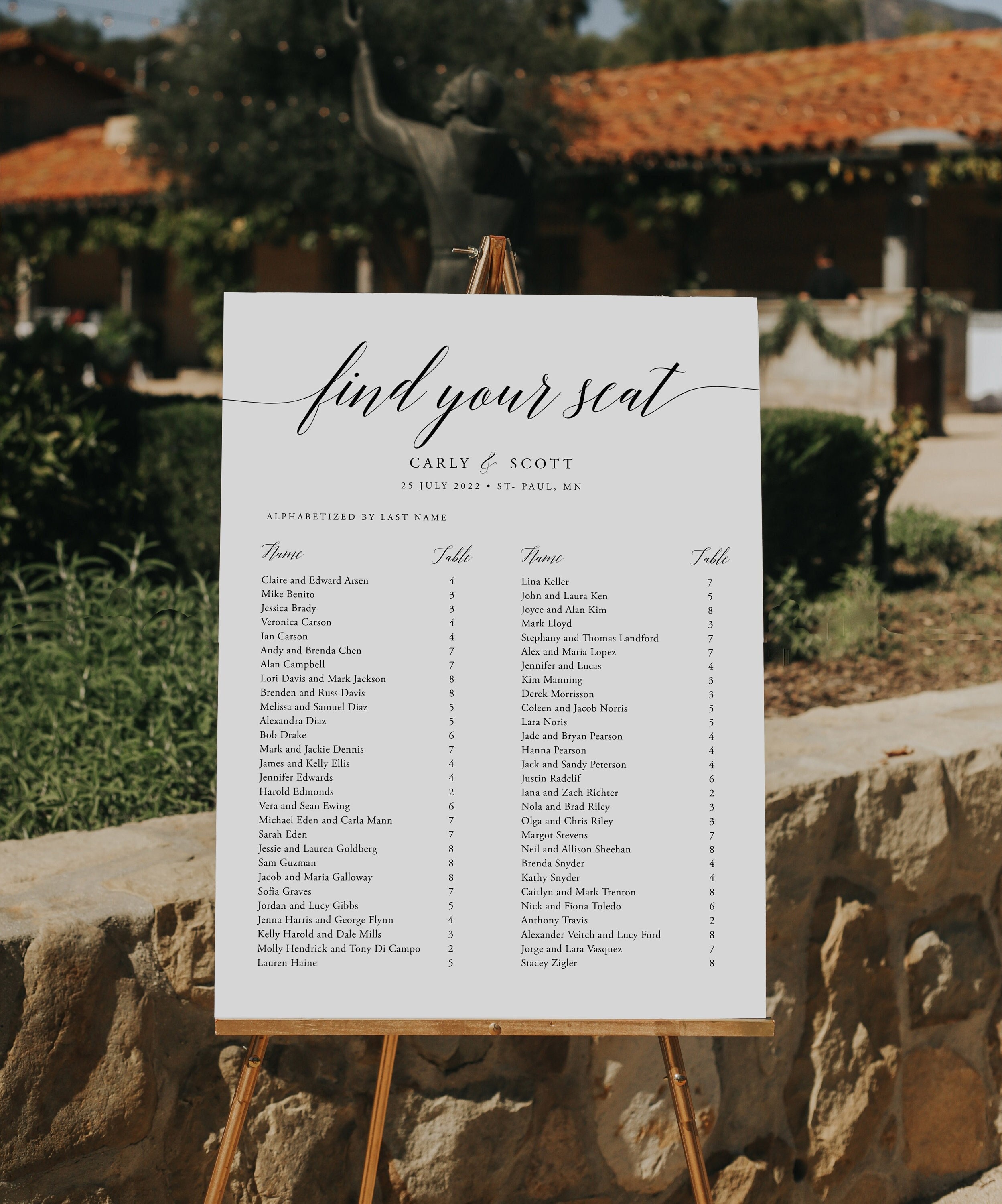 ADELE -modern Wedding Seating Chart Template, Seating Plan for Wedding ...