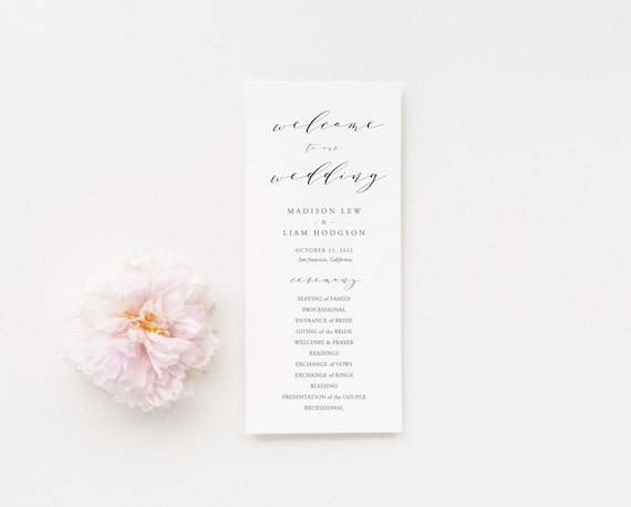 Catholic Wedding Program Template Editable Program for | Etsy