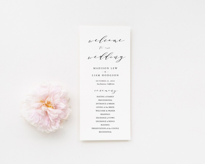Catholic Wedding Program Template, Editable Program for Wedding, Order ...
