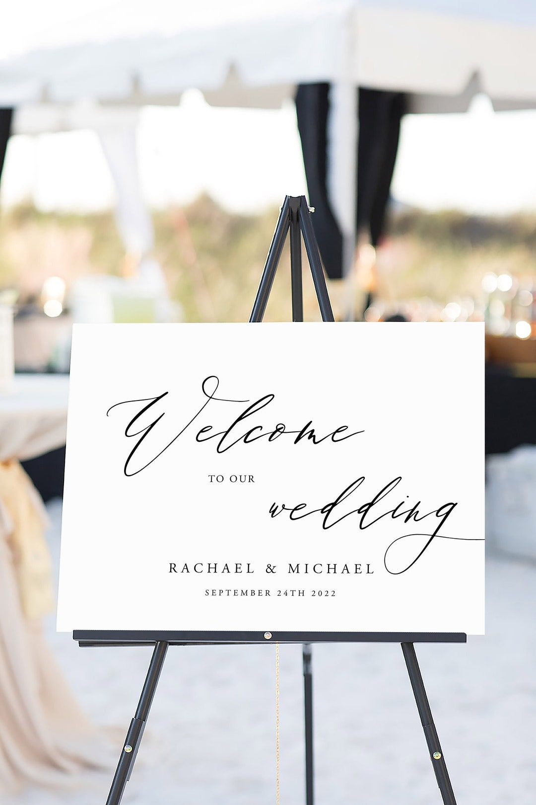 ANDIE - Modern Calligraphy Wedding Welcome Sign Template, Printable ...