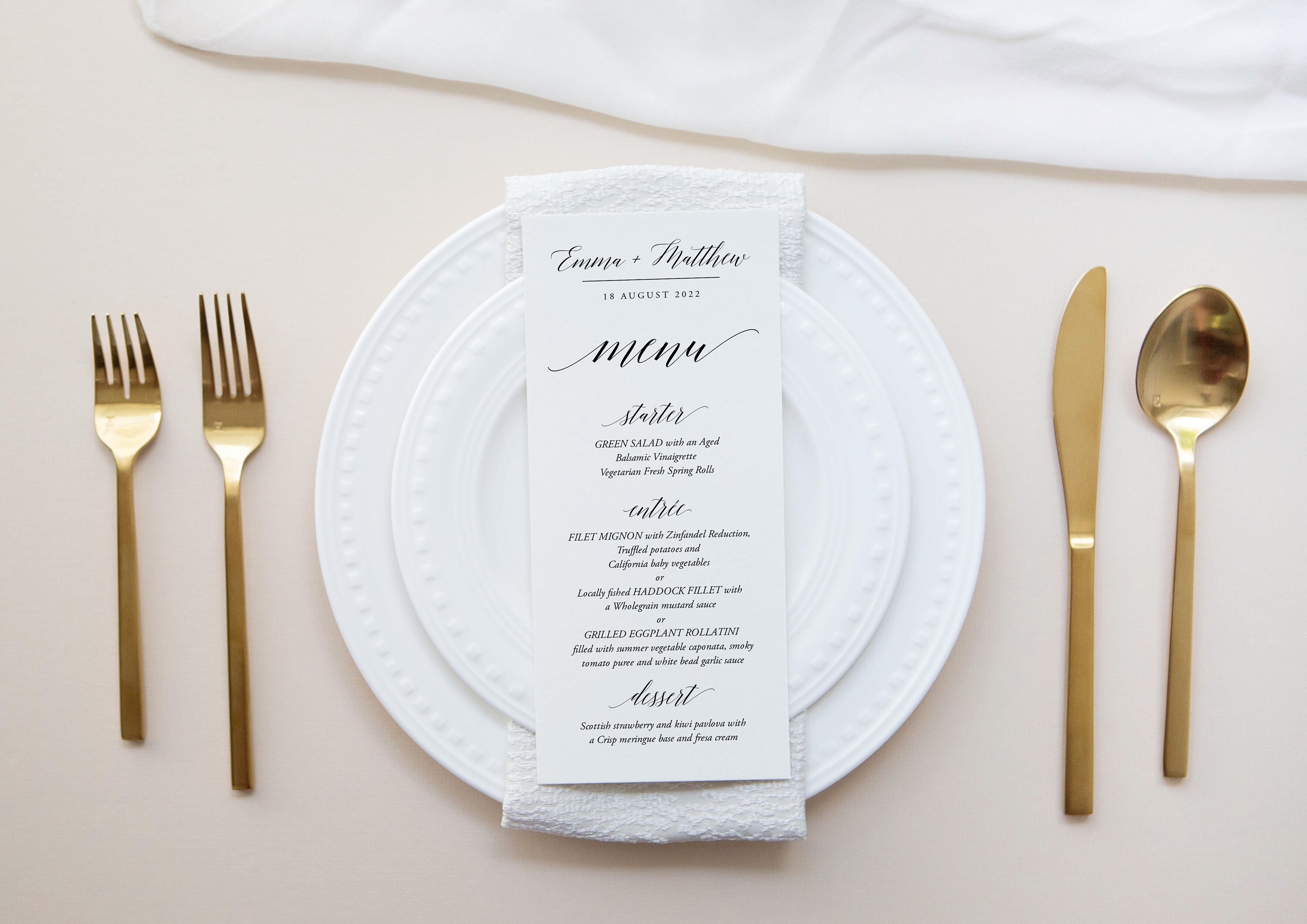 Wedding Menu Template, Elegant Wedding Dinner Menu, Printable Menu ...