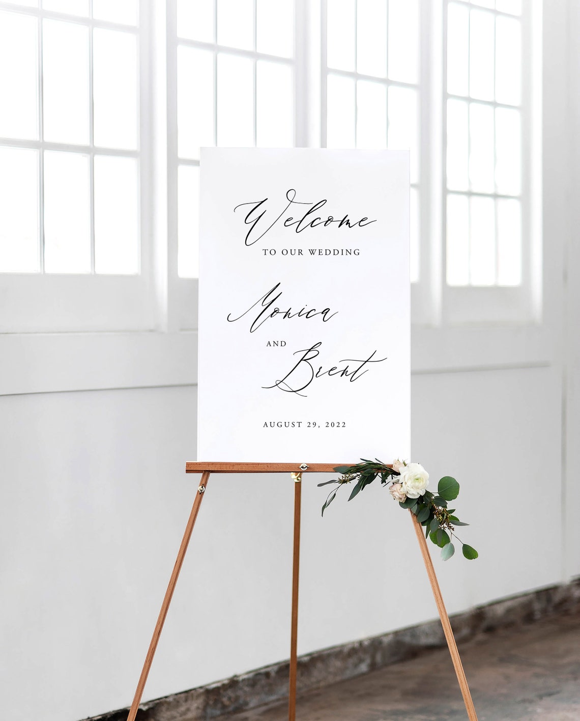 ANDIE - Modern Calligraphy Wedding Welcome Sign Template, Printable ...