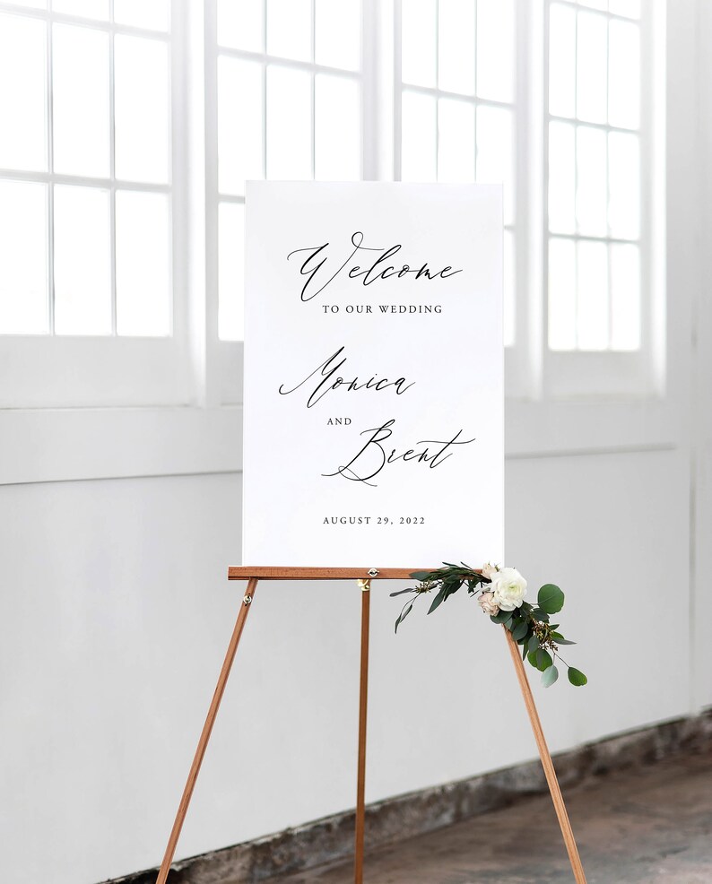 ANDIE - Modern Calligraphy Wedding Welcome Sign Template, Printable ...