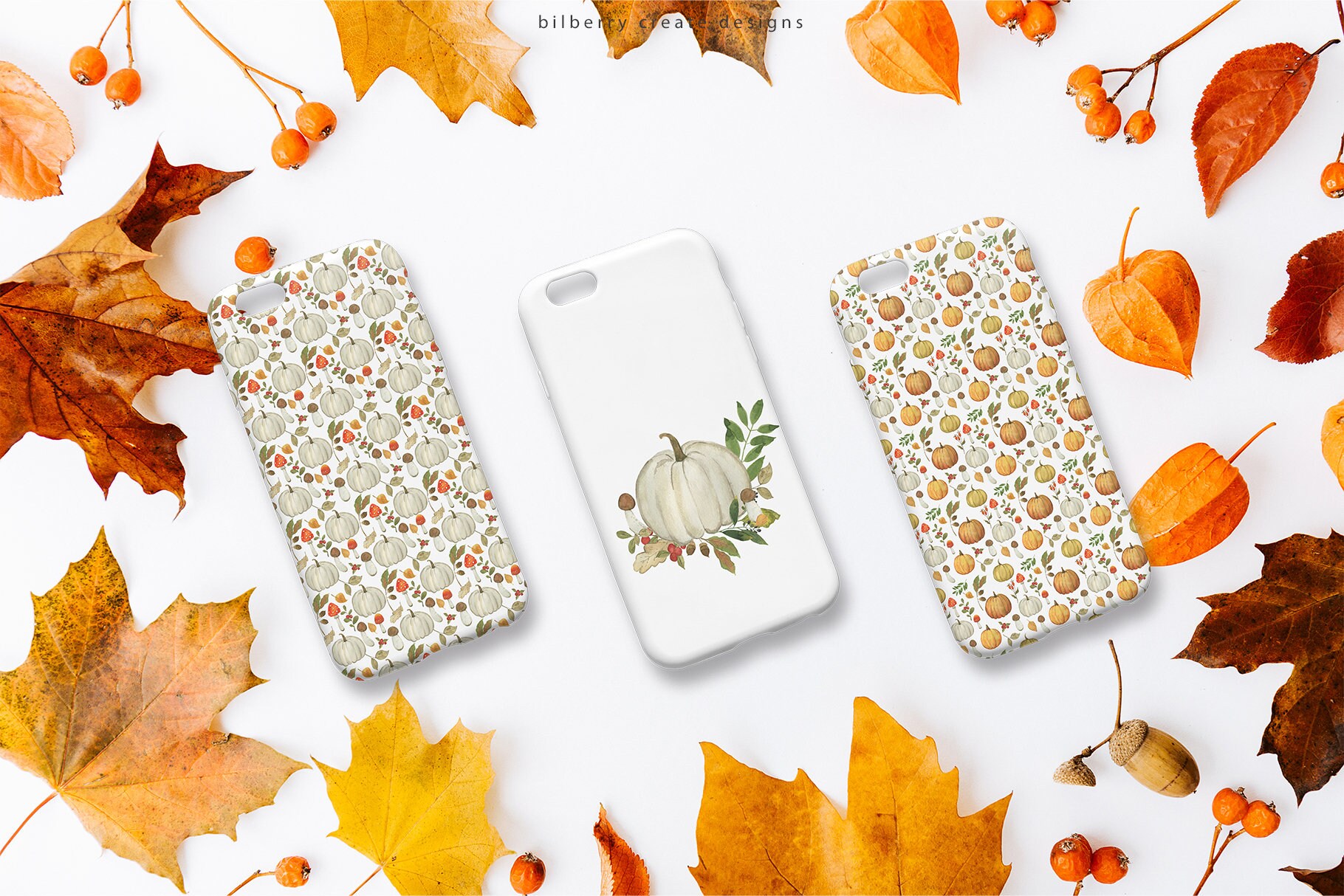 Watercolor Autumn Clipart Autumn Clip Art White Beige Orange - Etsy