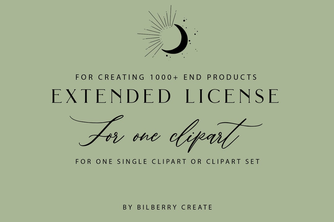 Extended License One Clipart for One Single Clipart or - Etsy Australia