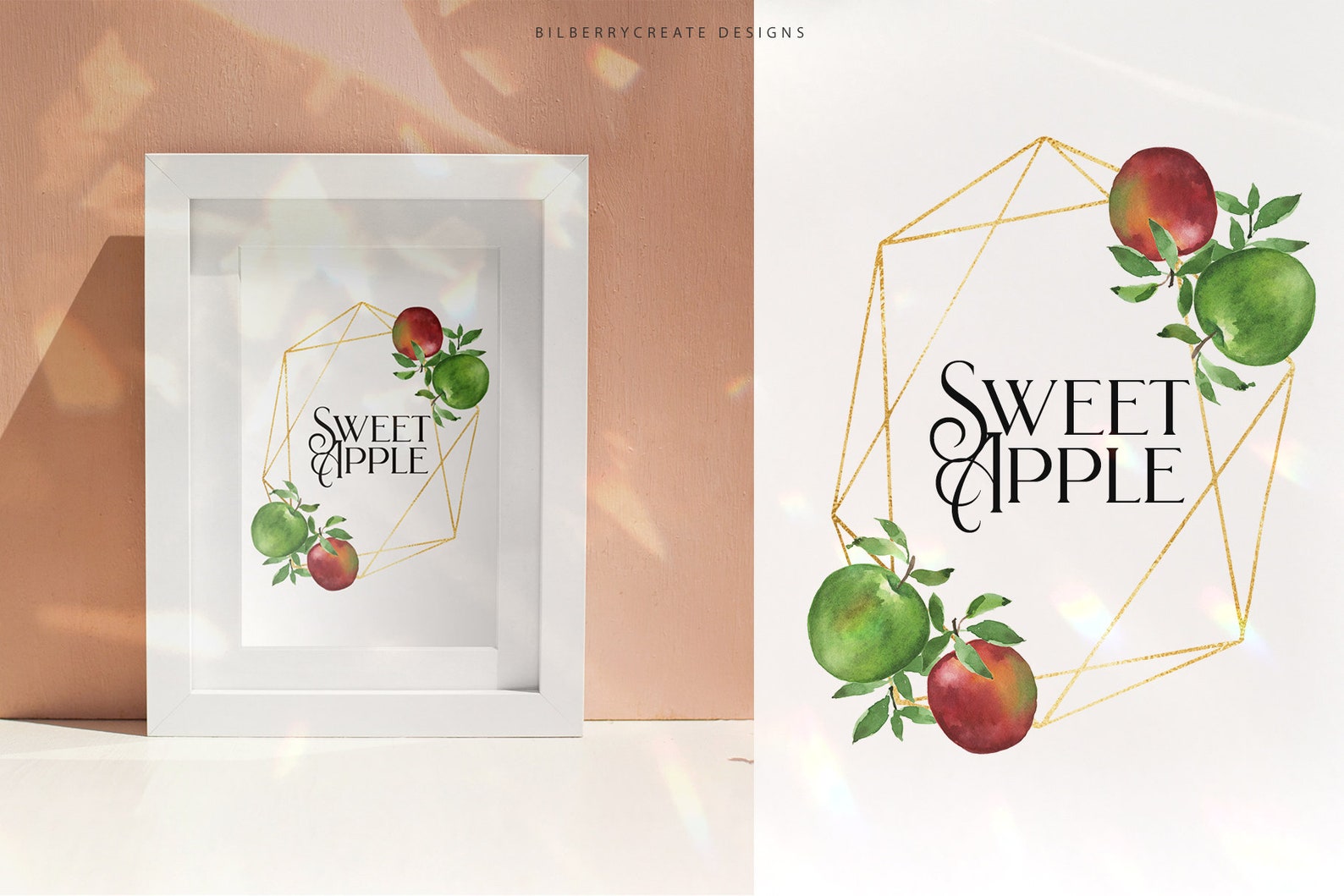 Apple Wreath Clipart Apple Frame Png Floral Frame Clipart - Etsy