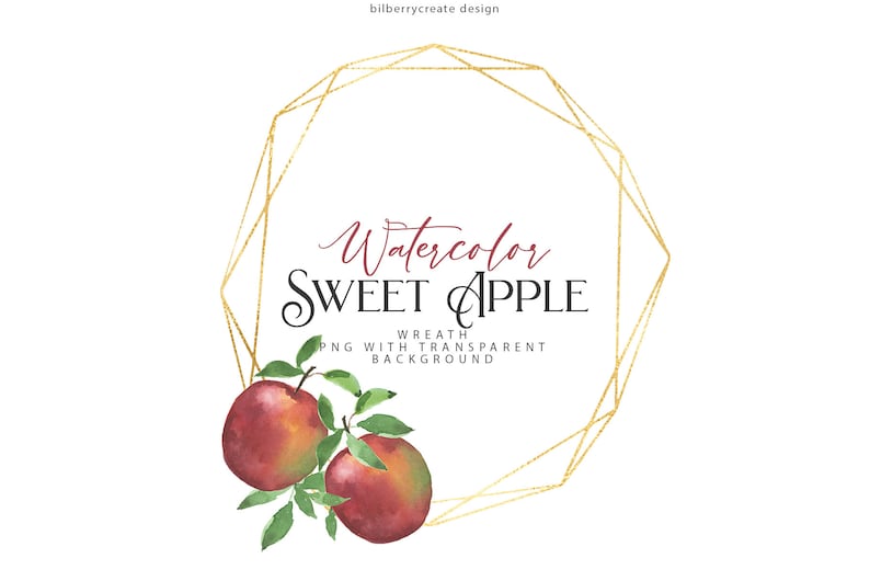 Apple Wreath Clipart Apple Frame Png Floral Frame Clipart - Etsy