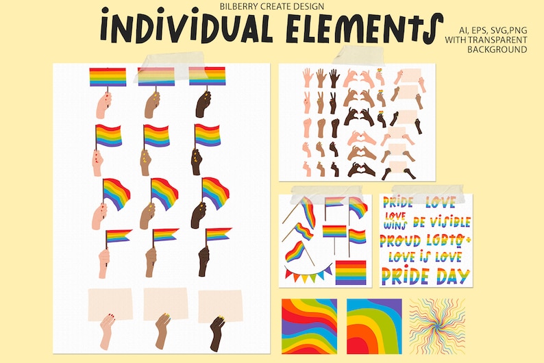 Pride Month Big pack Clipart LGBTQ Svg Bundle Download - Etsy México