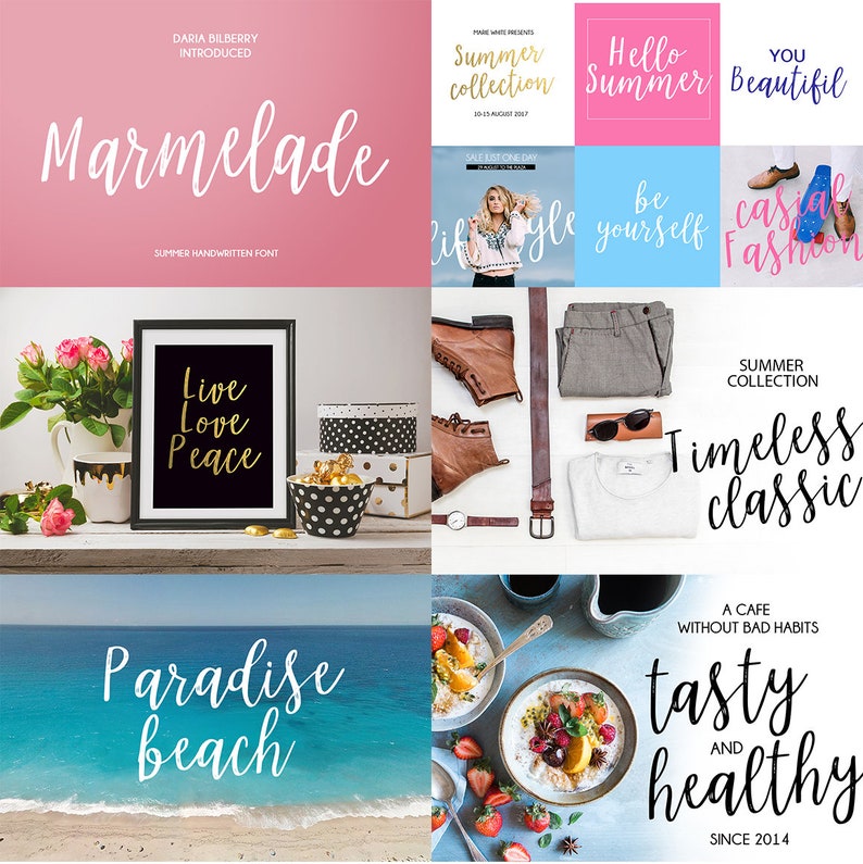 Handwritten Font Bundle Rustic Font Farmhouse Font - Etsy