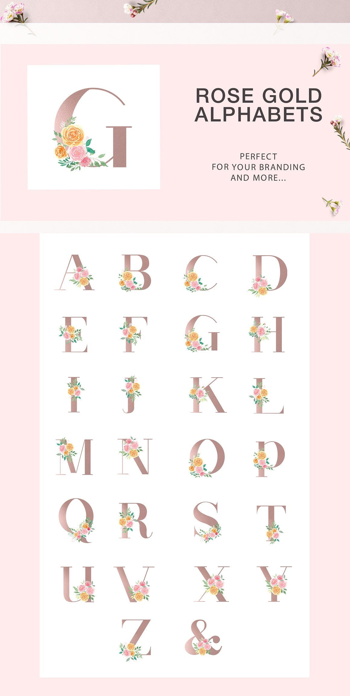 Rose Gold Alphabet Pink and Yellow Roses Flowers/letters/png/golden ...