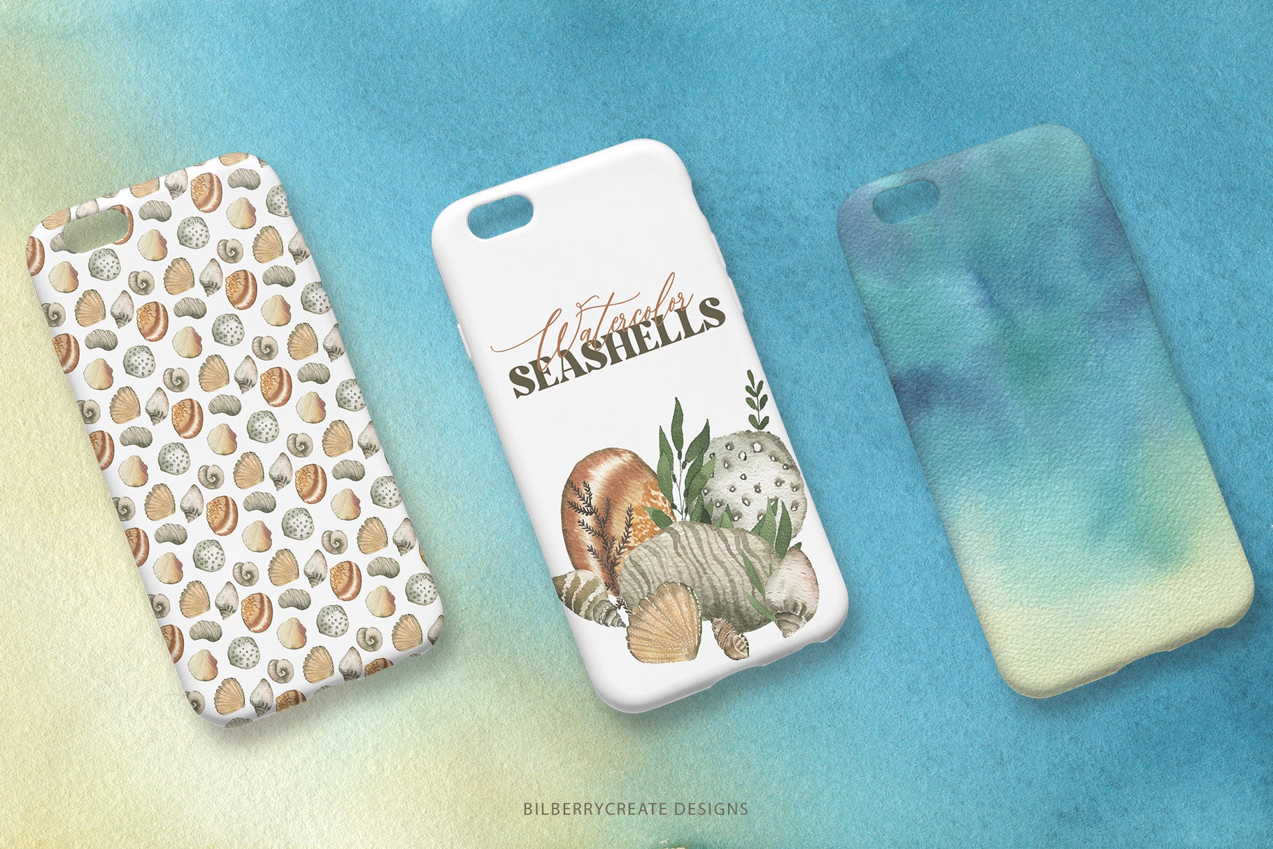 Watercolor Seashells Seashells Digital Clipart Individual PNG Files ...