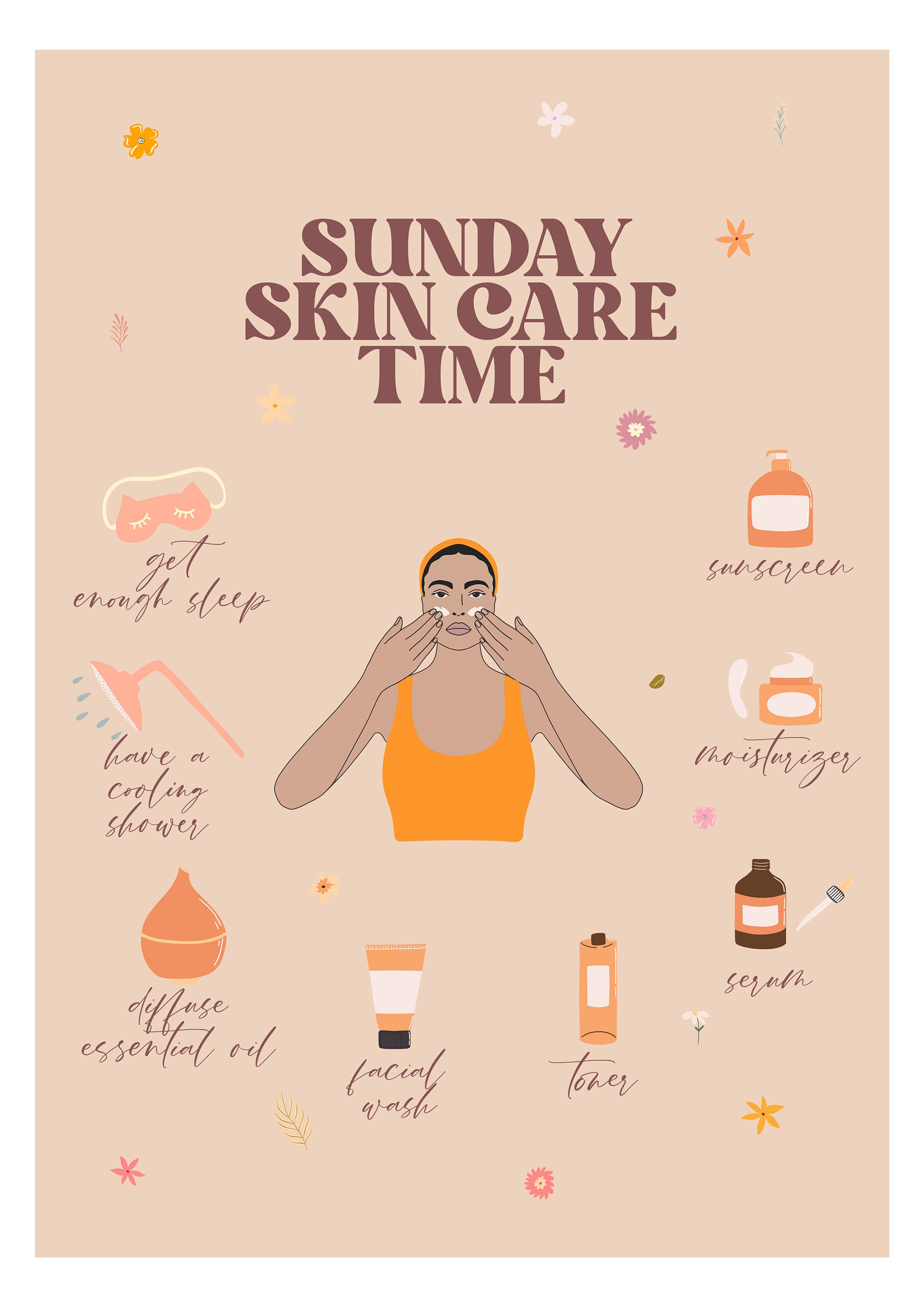 Sunday Self Care Checklist Page Print Out. Downloadable, Digital ...