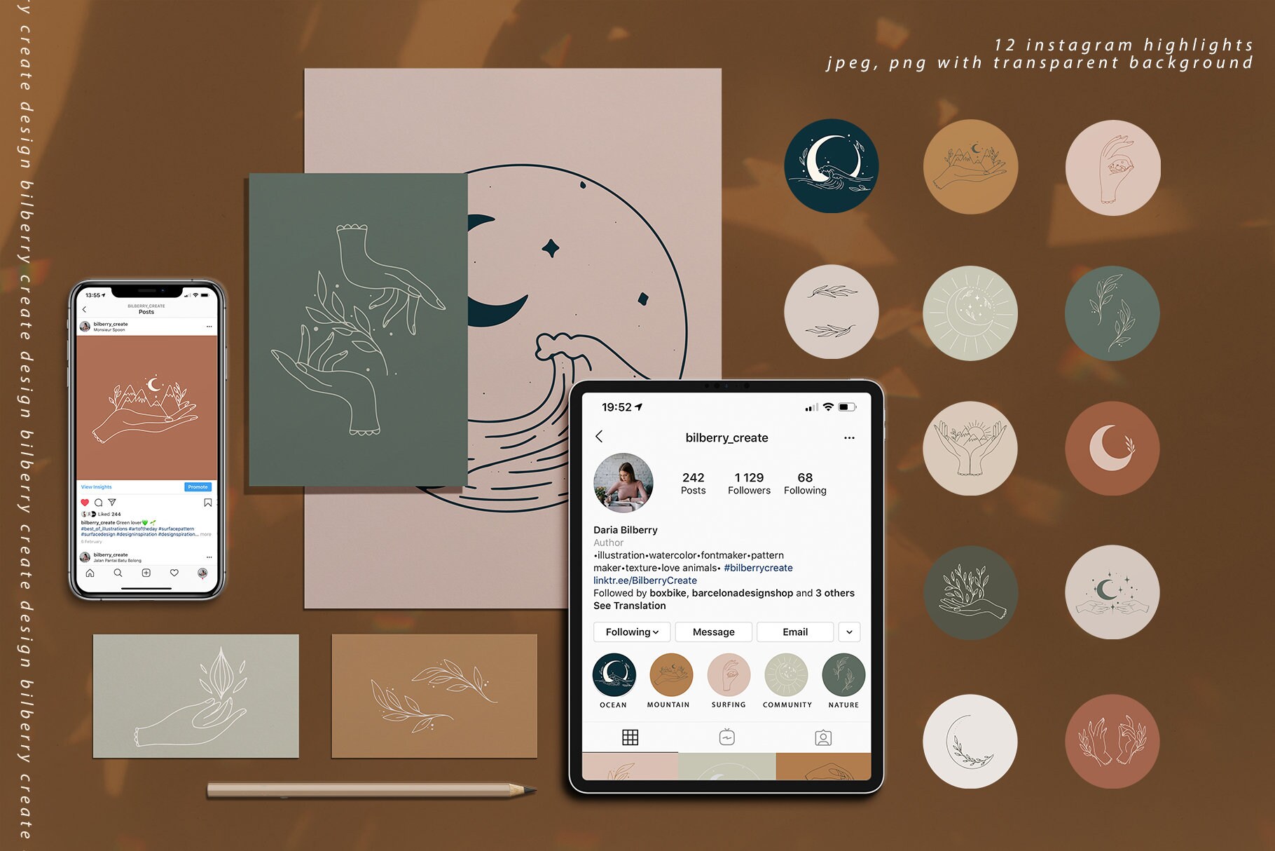 Moon Wave Art Logo Set, Wave SVG, Ocean Clipart, Moon Line Art, Digital ...