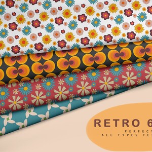 Retro 60s Seamless Pattern Seamless Retro Paper, Digital Paper, Digital ...