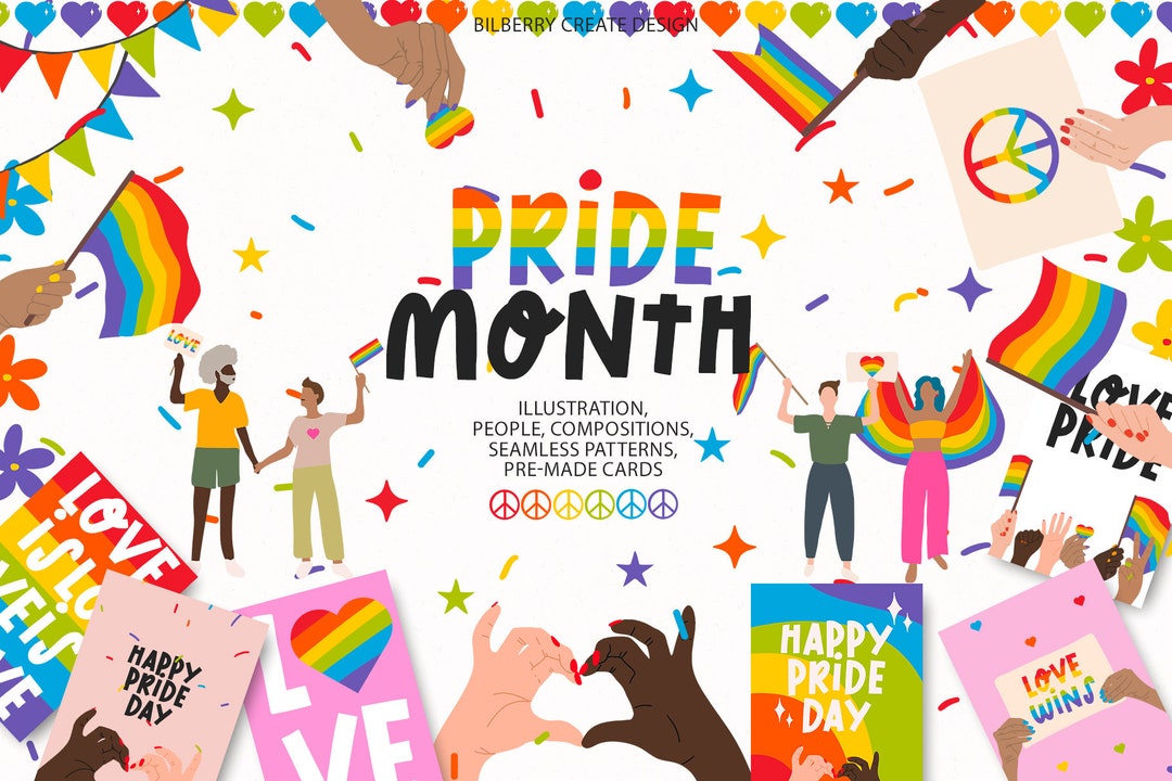 Pride Month Big Pack Clipart LGBTQ Svg Bundle Download - Etsy