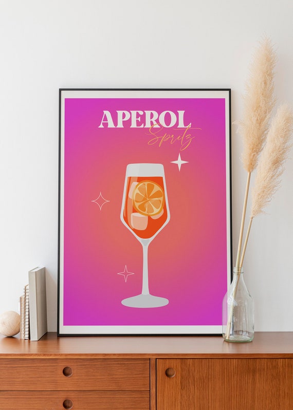 Aperol Spritz Print Retro Cocktail Printable Wall Art - Etsy